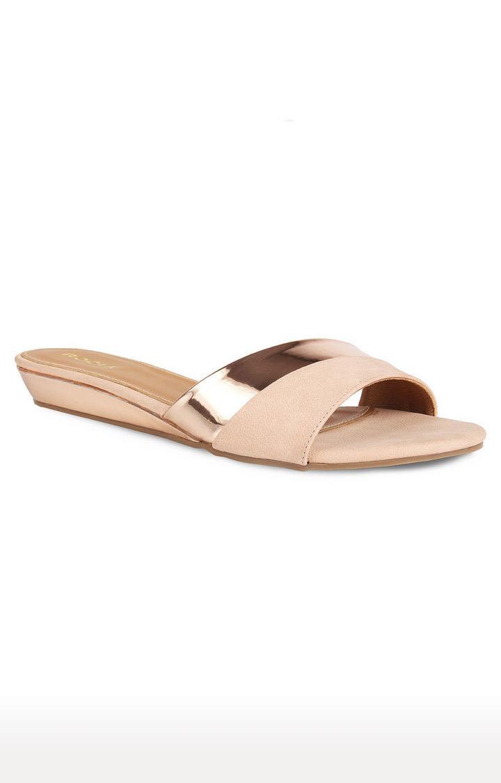Peach Metal Strap Slip On