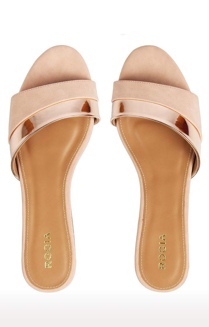 Peach Metal Strap Slip On