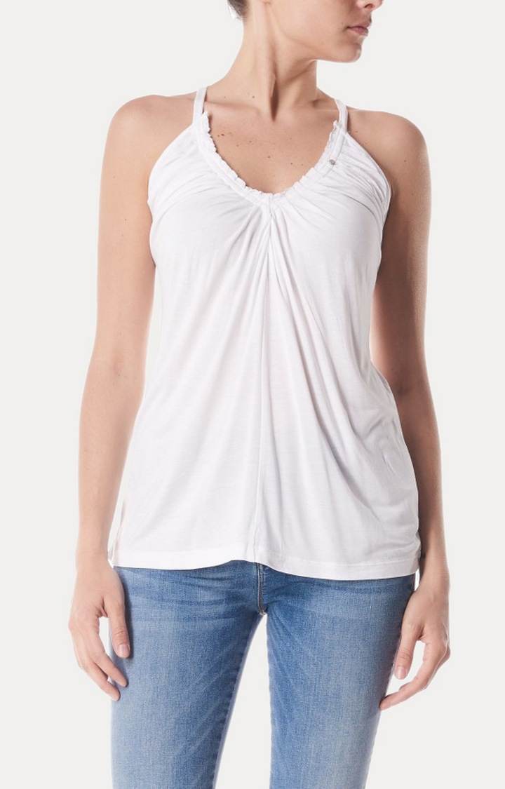 White Sleeveless Top