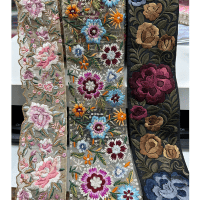 Multi Color Thread Embroidered Ribbons