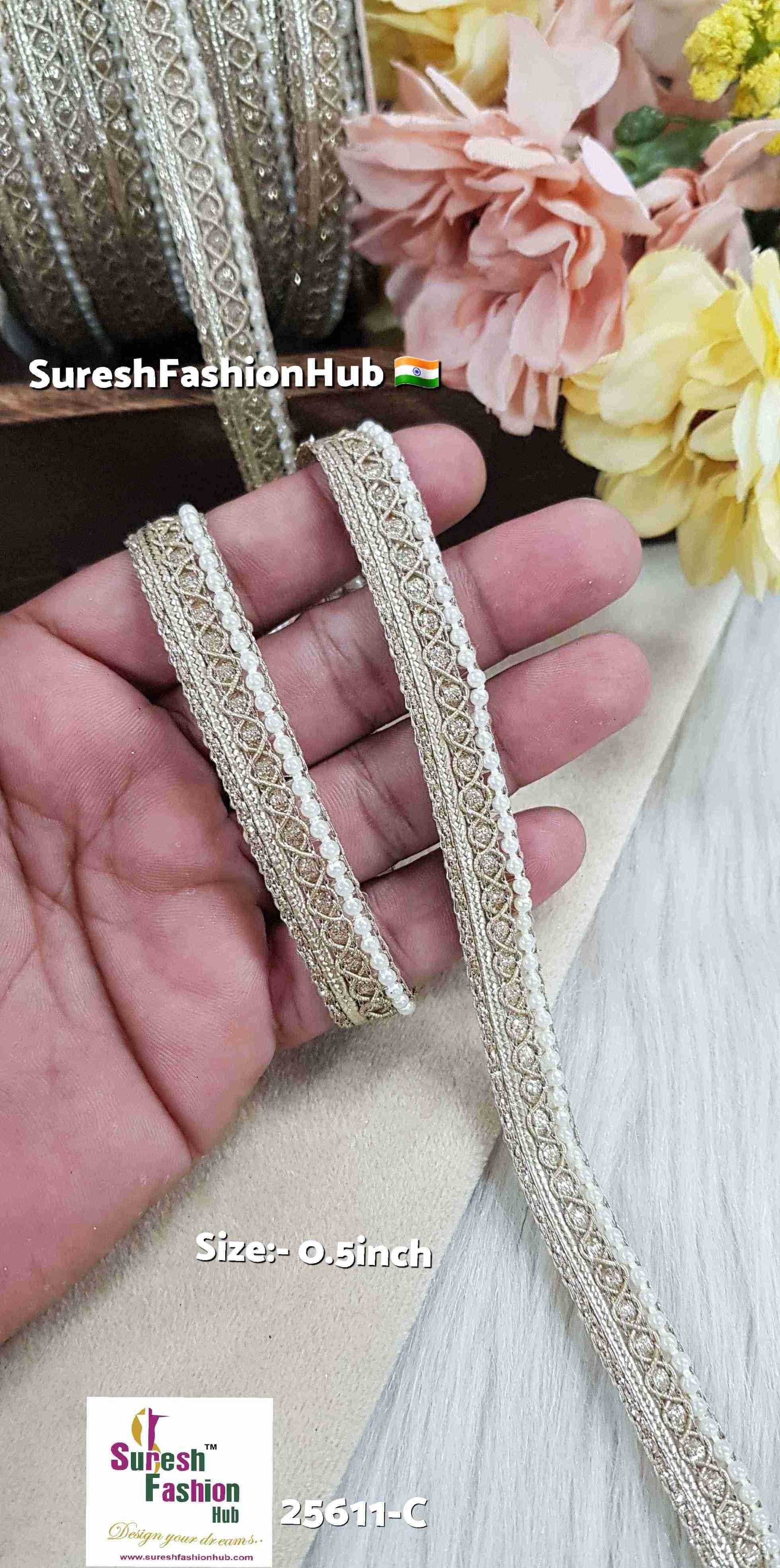 Pearl Antique Gold Dori Lace