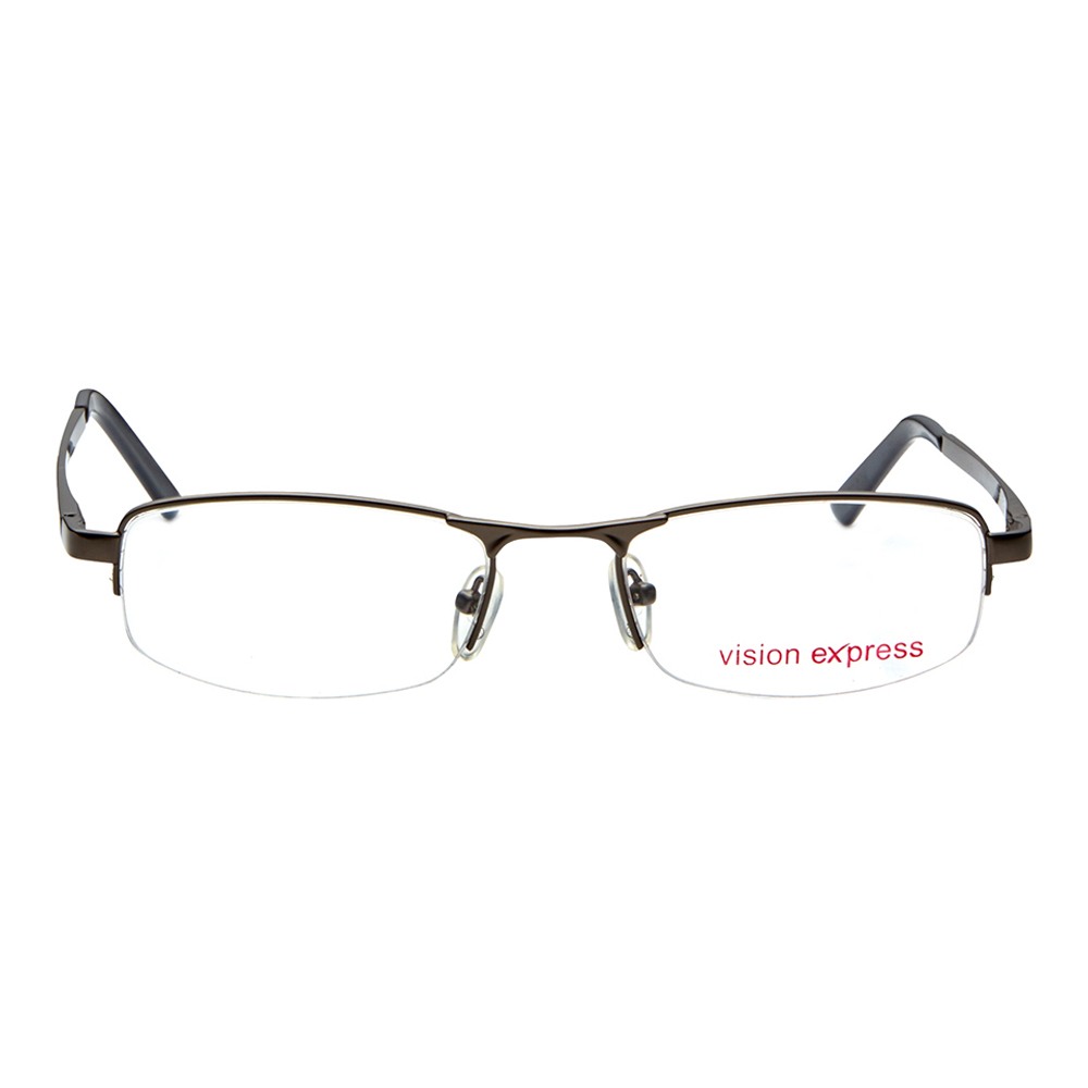 Half Rim Metal Rectangle Gun Metal Medium Vision Express 12004 Eyeglasses