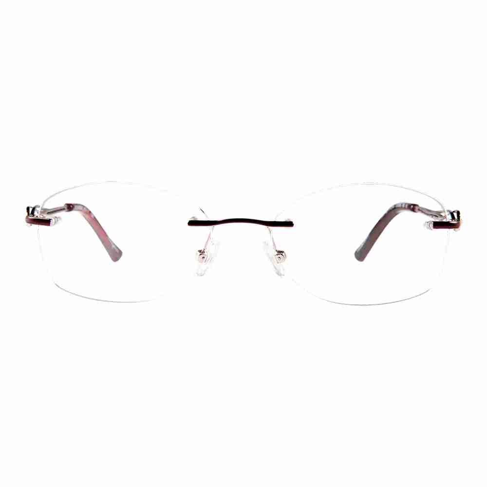 Blue Shield (Zero Power) Computer Glasses: Rimless Oval Red Monel Small ...
