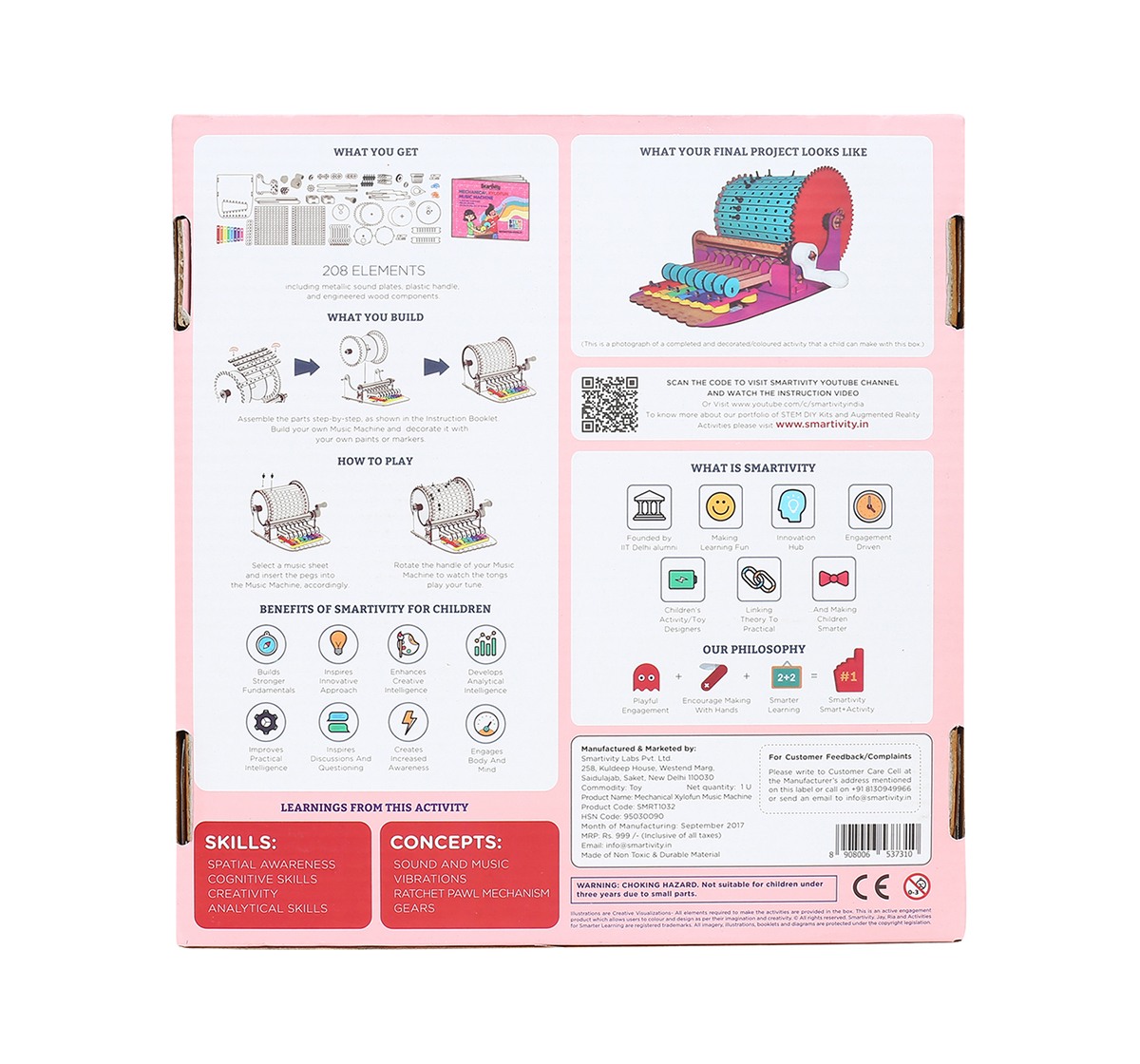 Smartivity Mechanical Xylofun Music Machine STEM Educational DIY Fun ...