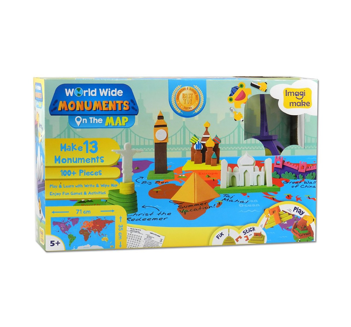 Imagimake World Wide Monuments On The Map DIY Art & Craft Kit for Kids ...