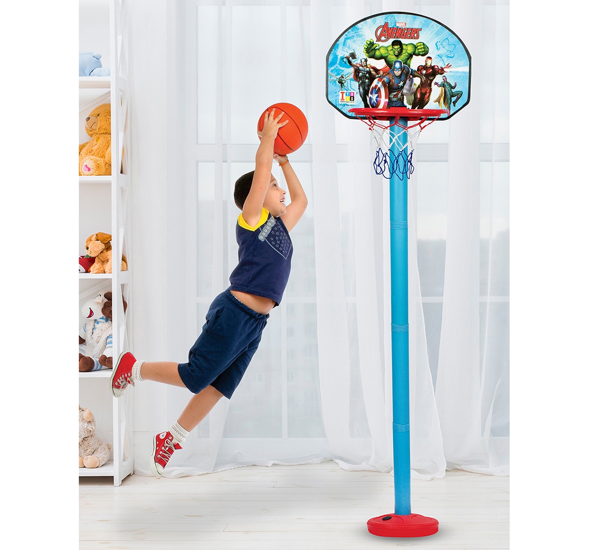 IToys Marvel Avengers shooting champ basket ball set, standing basket ...