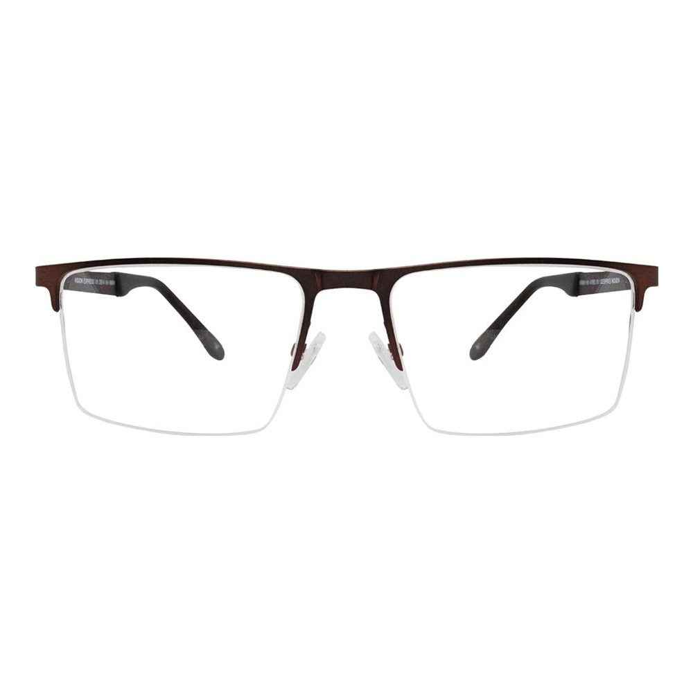 Half Rim Acetate Rectangle Brown Medium Vision Express 29514MH Eyeglasses