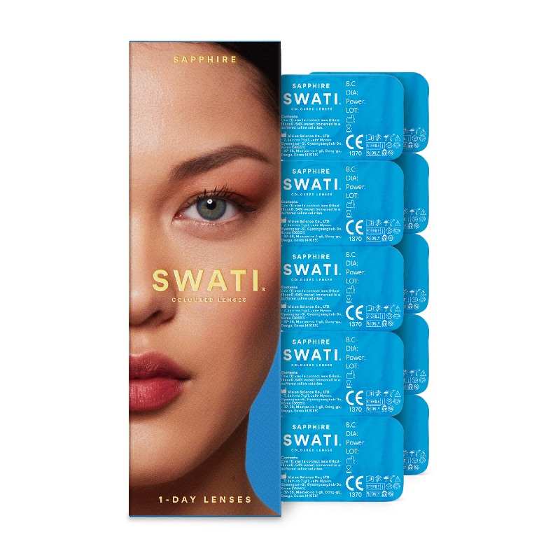 Coloured Contact Lenses Sapphire - 1 Day • Power -4.00