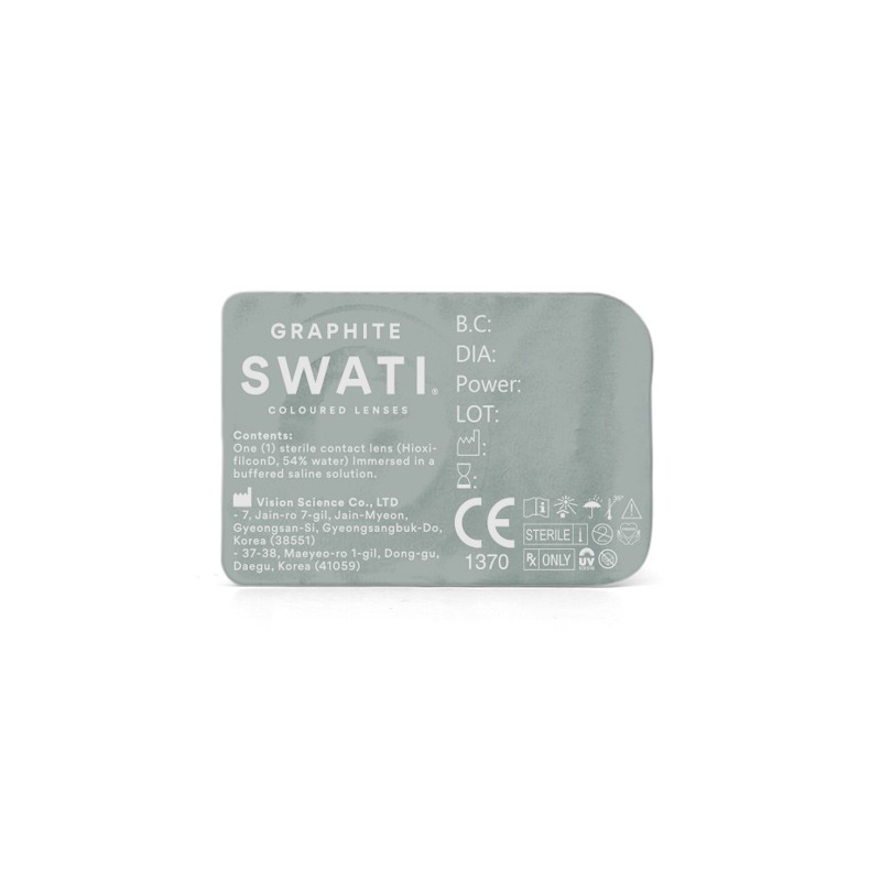 Coloured Contact Lenses Graphite - 1 Day • Power -1.75