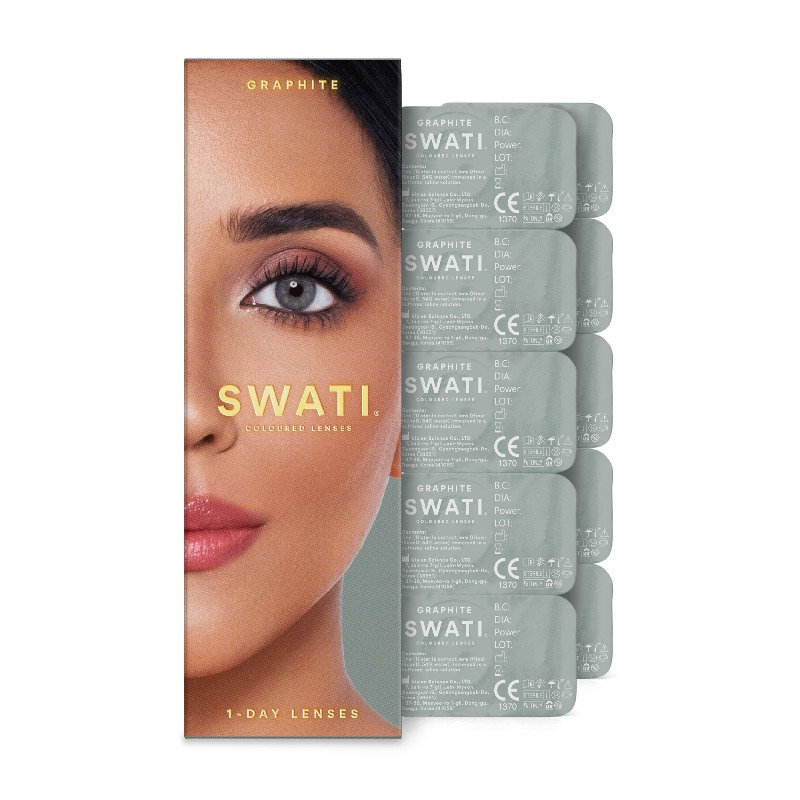 Coloured Contact Lenses Graphite - 1 Day • Power -1.75