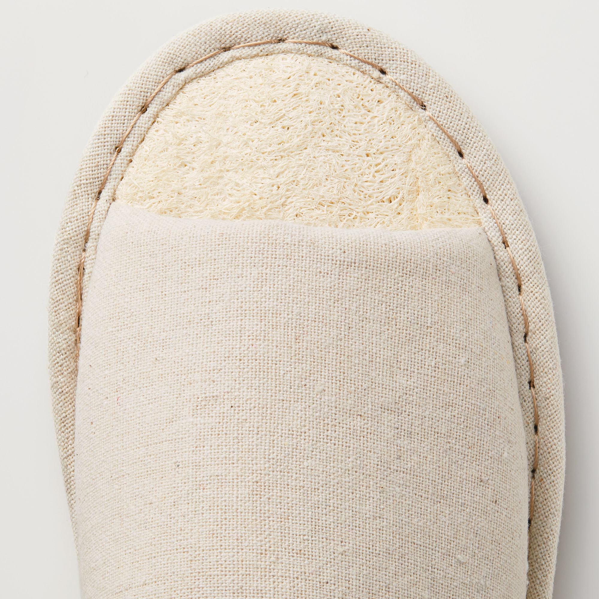 LOOFAH SLIPPER OPEN TOE M ECRU