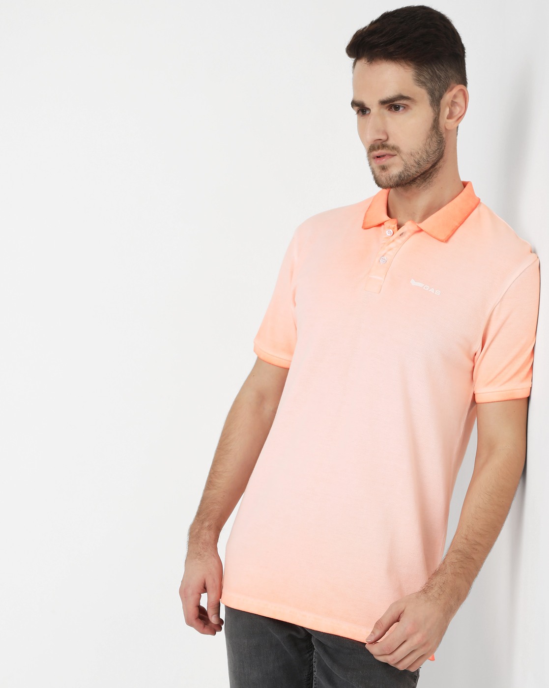 Men's Ralph Logo Neon In Fluo Orange Solid Polo