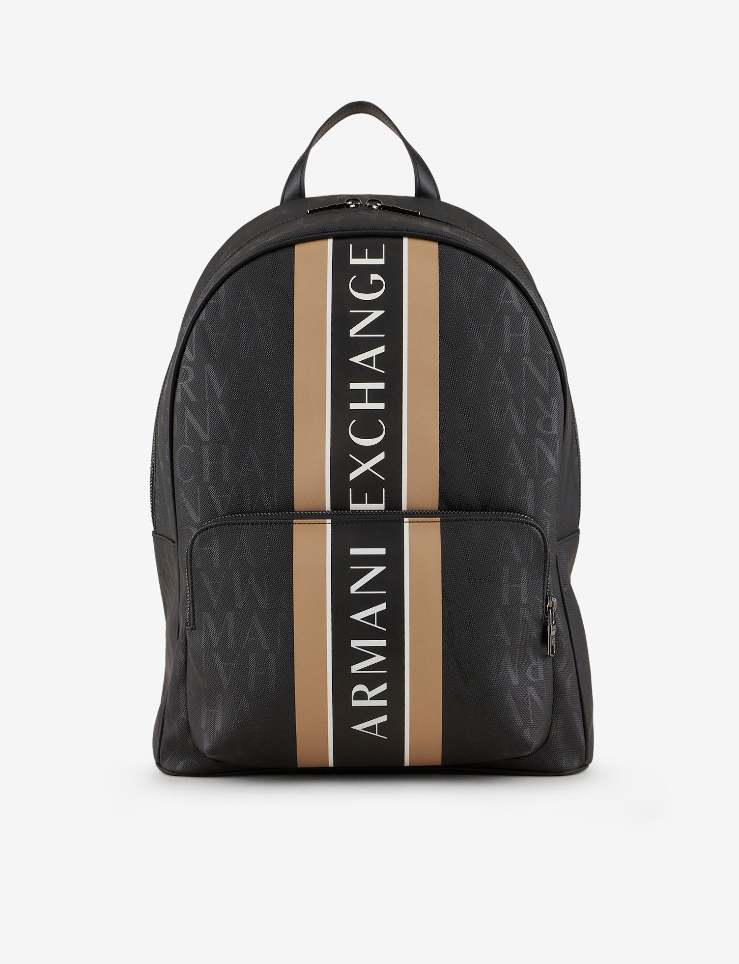 Monogram Print Laptop Backpack With External Pocket