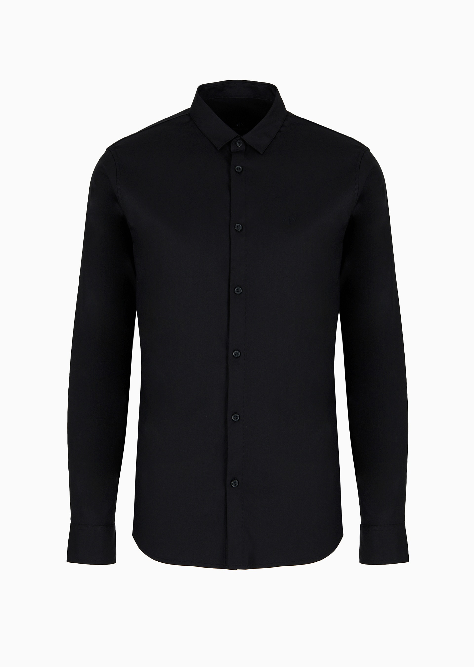 Essential Black Slim Fit Polyester Shirt