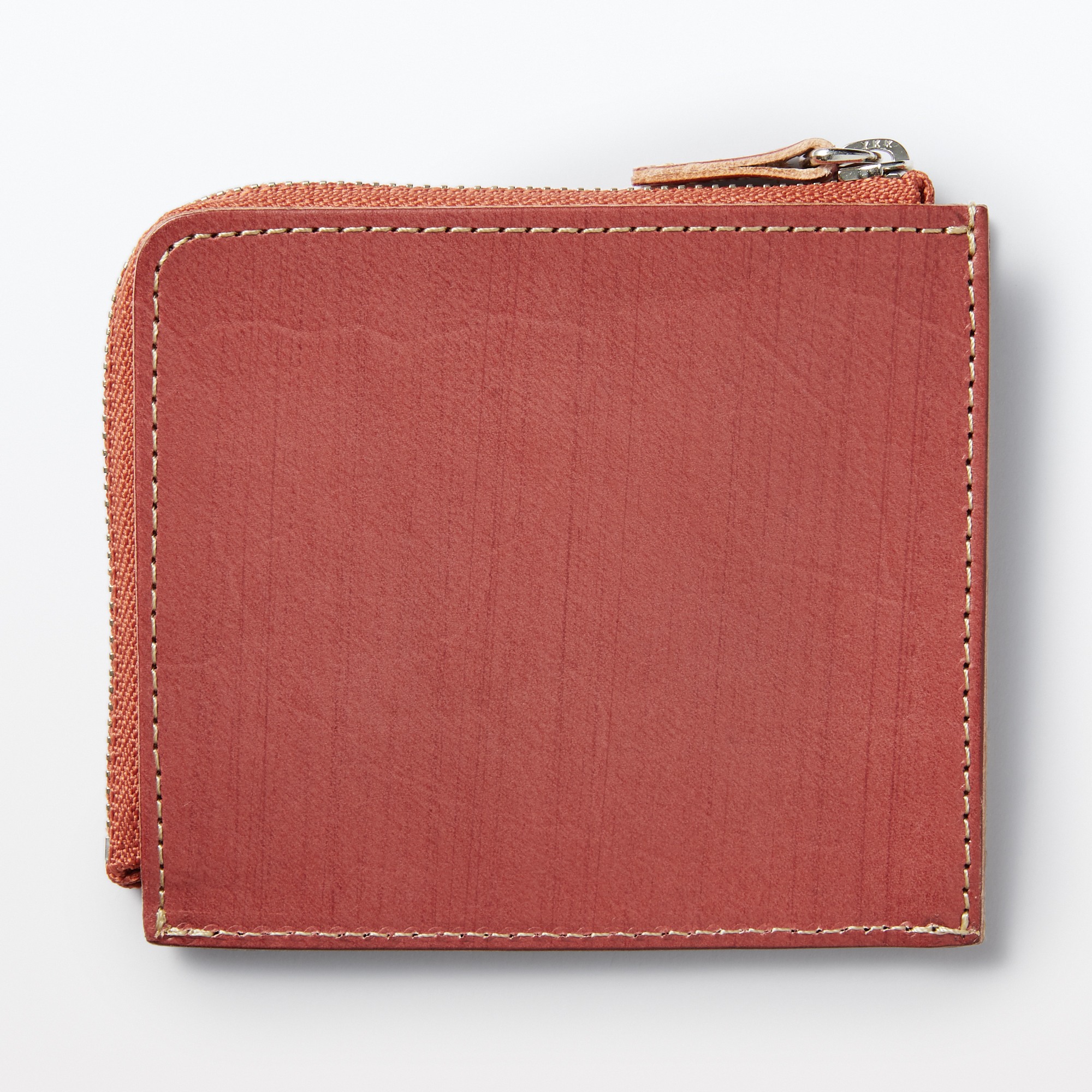 Hand-dyed Tanned Leather Blend L-shaped wallet
