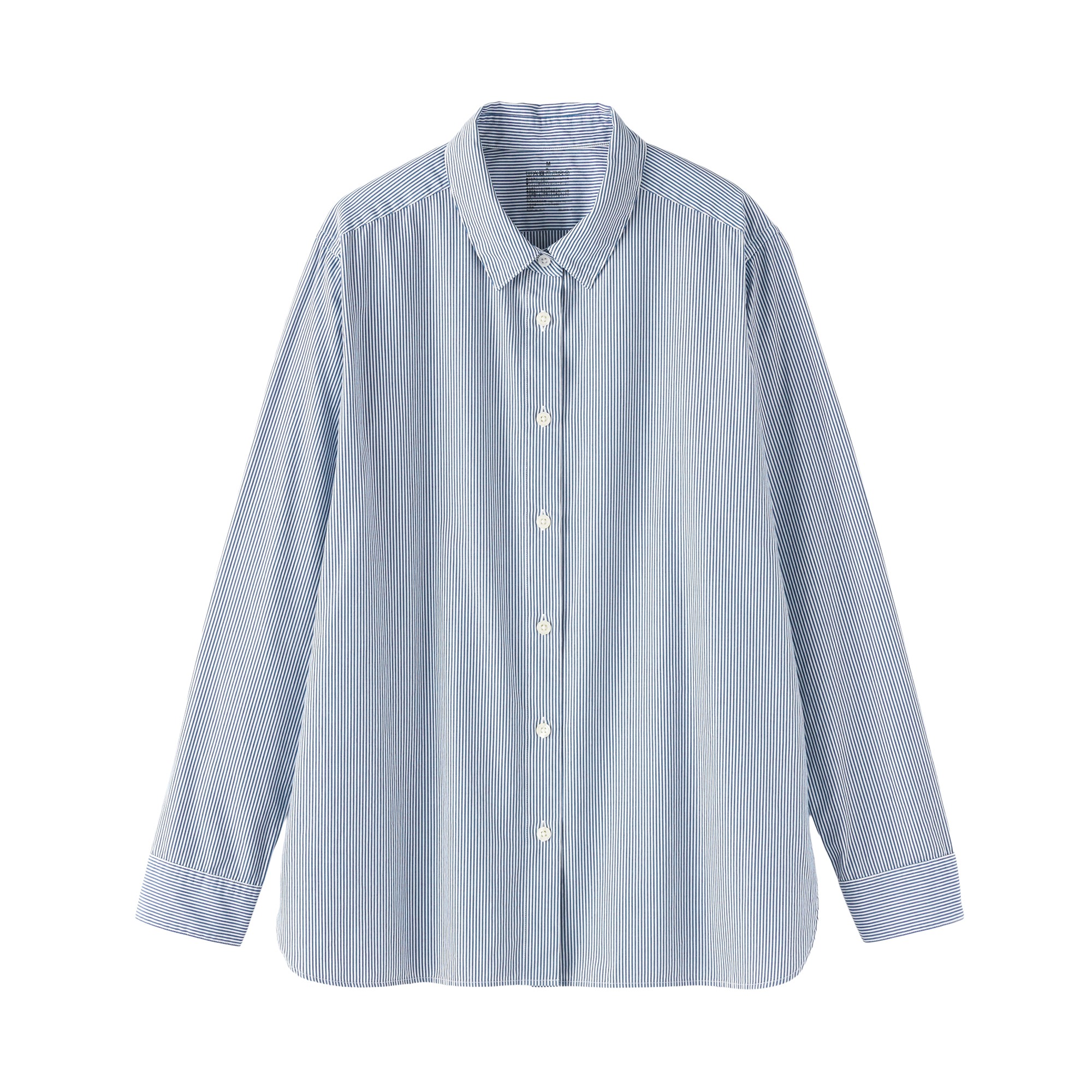 [New]W's washed broadcloth regular collar L/Slv shirt