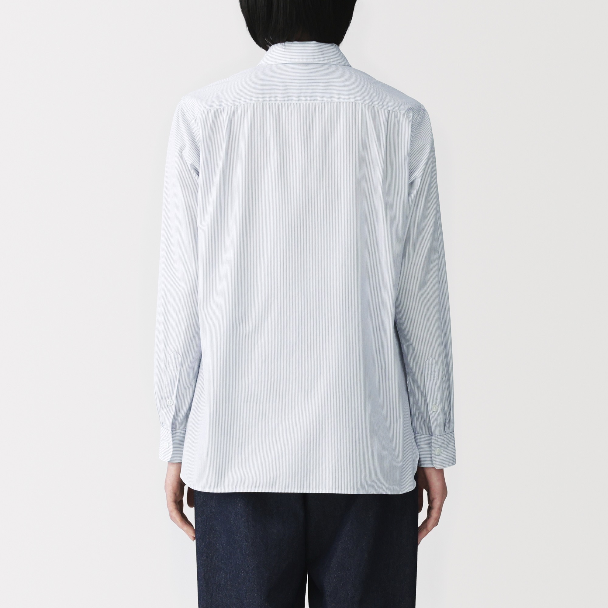 [New]W's washed broadcloth regular collar L/Slv shirt