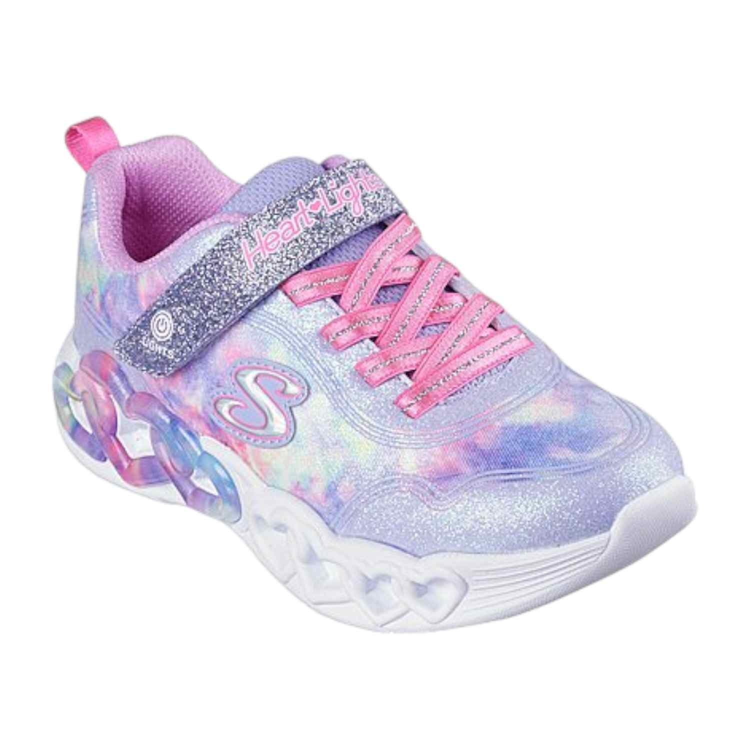Lavender-Multi Girls Infinite Heart Lights-Color Running Shoes | Centro ...