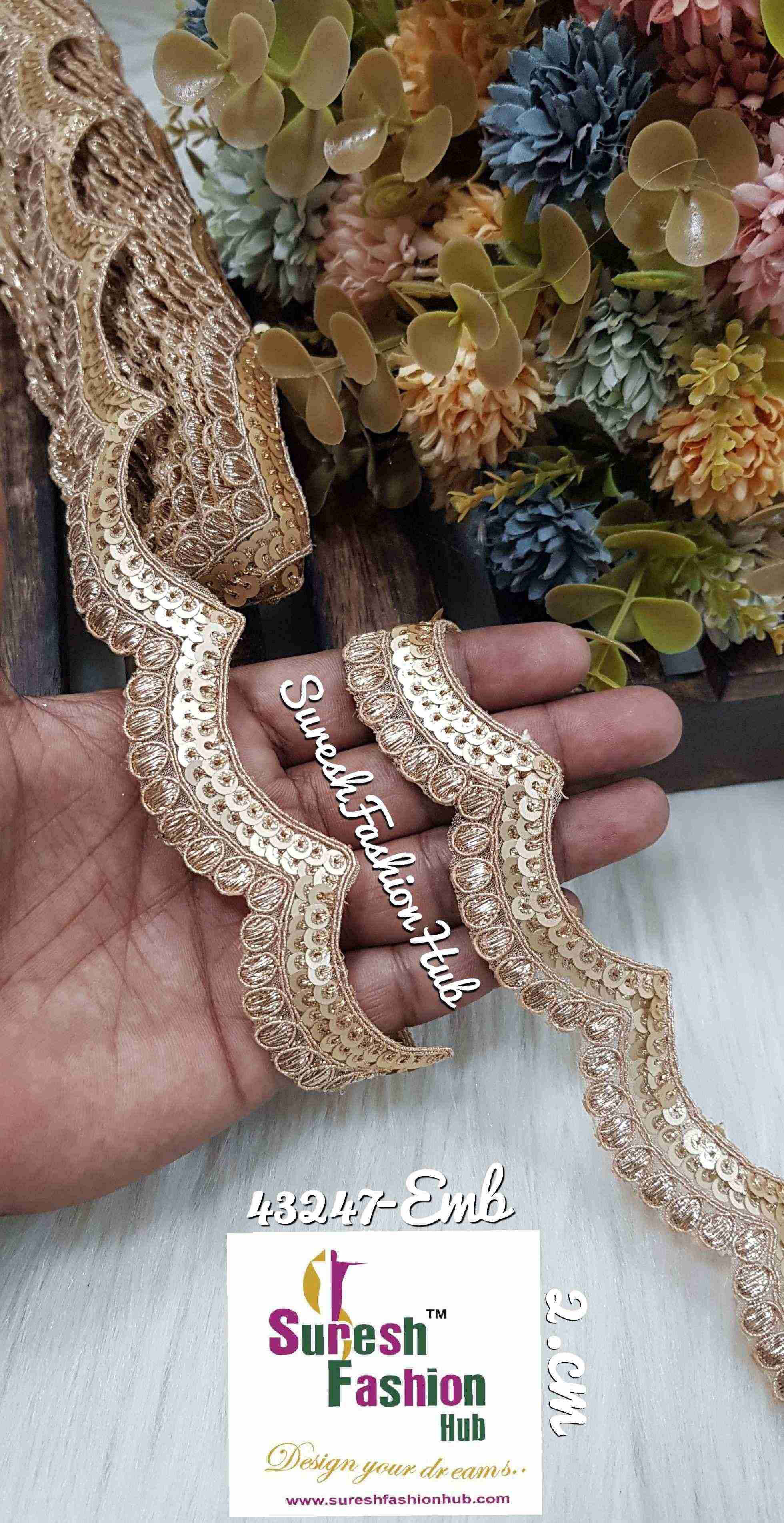 Discover the enchanting allure of Dual Charm Chappat Jari Scallop Lace ...