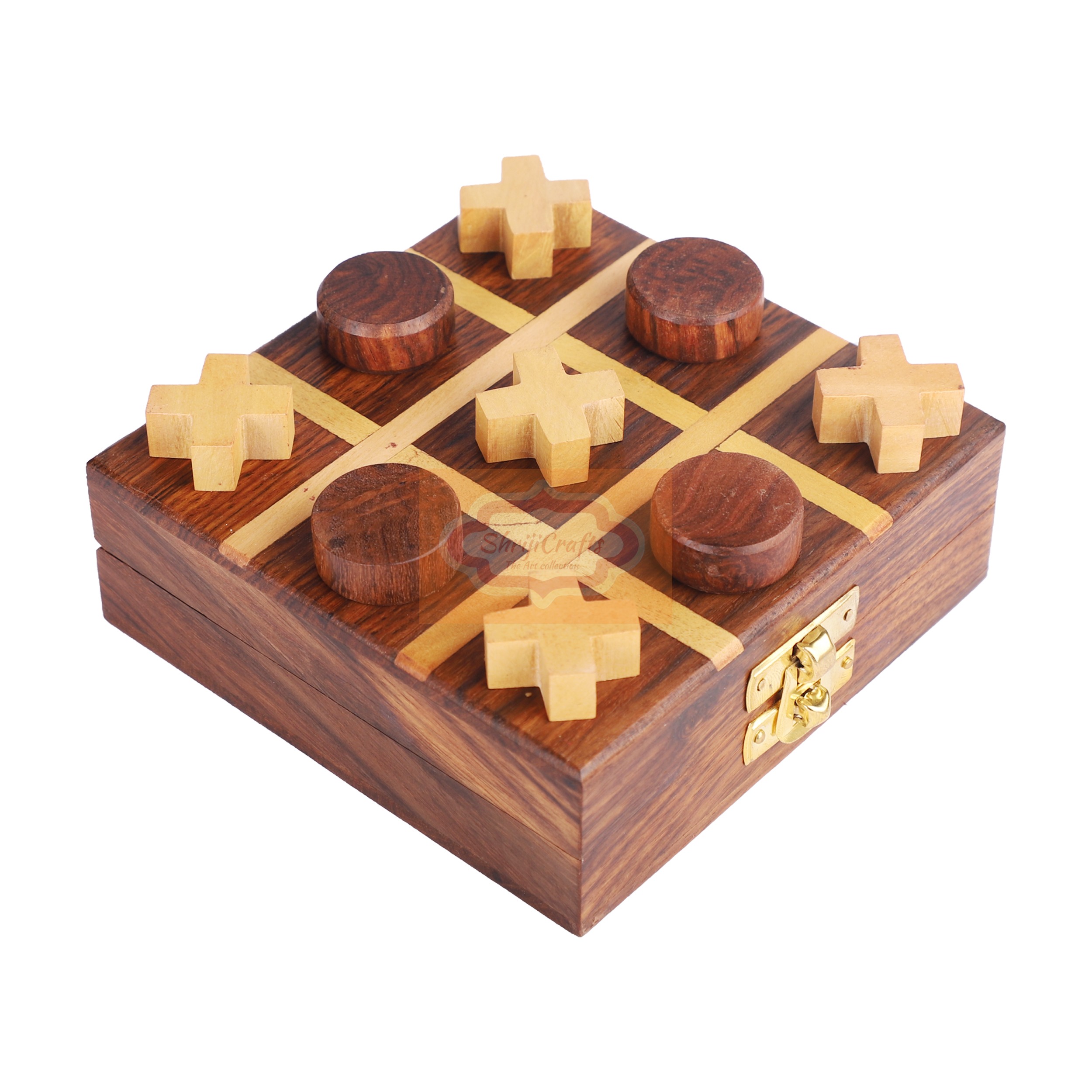 ShrijiCrafts Wooden Noughts and Crosses / Tic Tac Toe / Tik Tak Toe ...