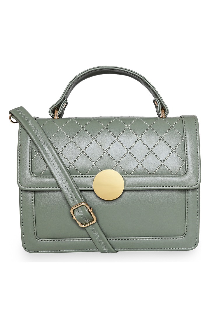 Olive Green Solid Handbags