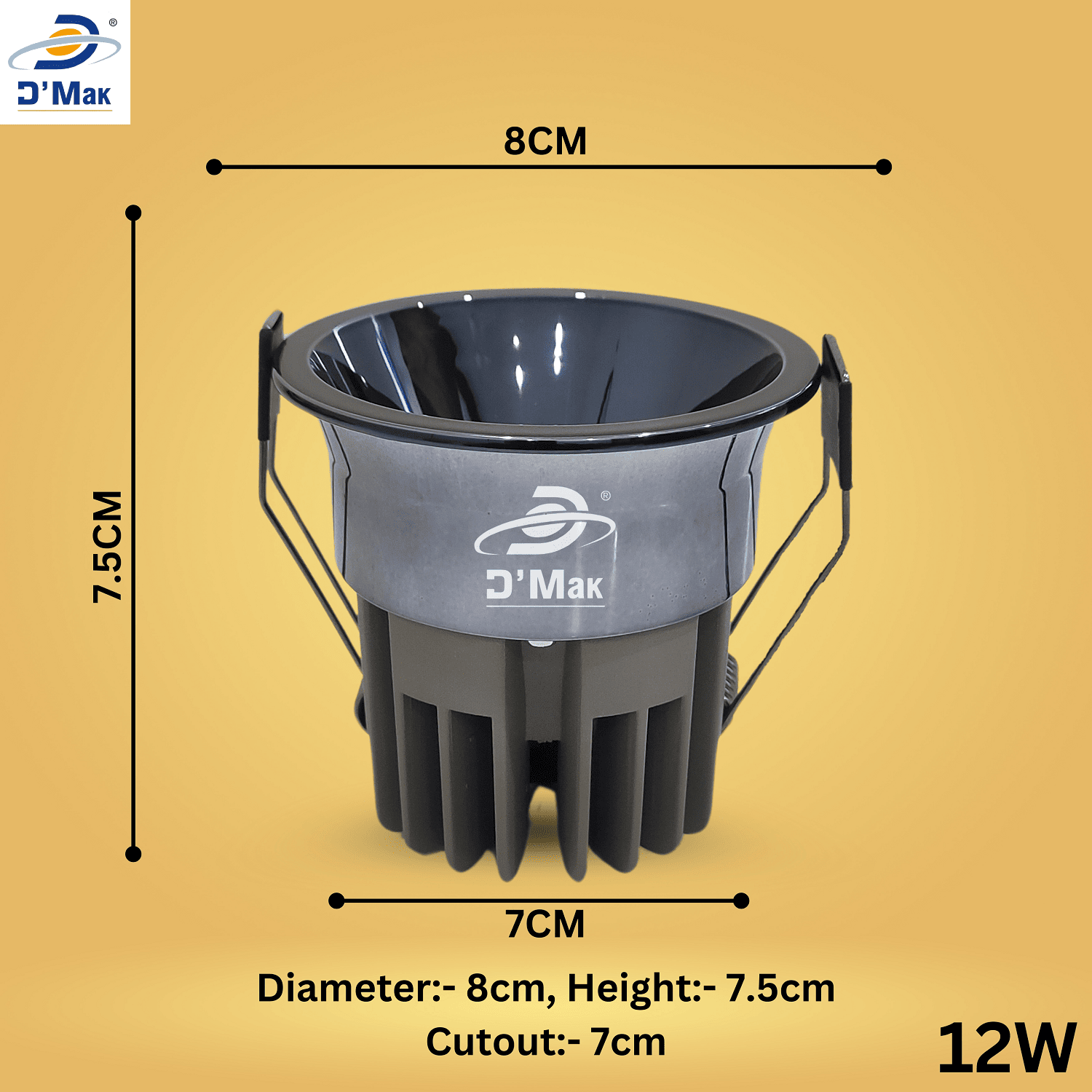 12 Watt Glitter Shiny Black LED COB Spot Light for POP/Recessed ...