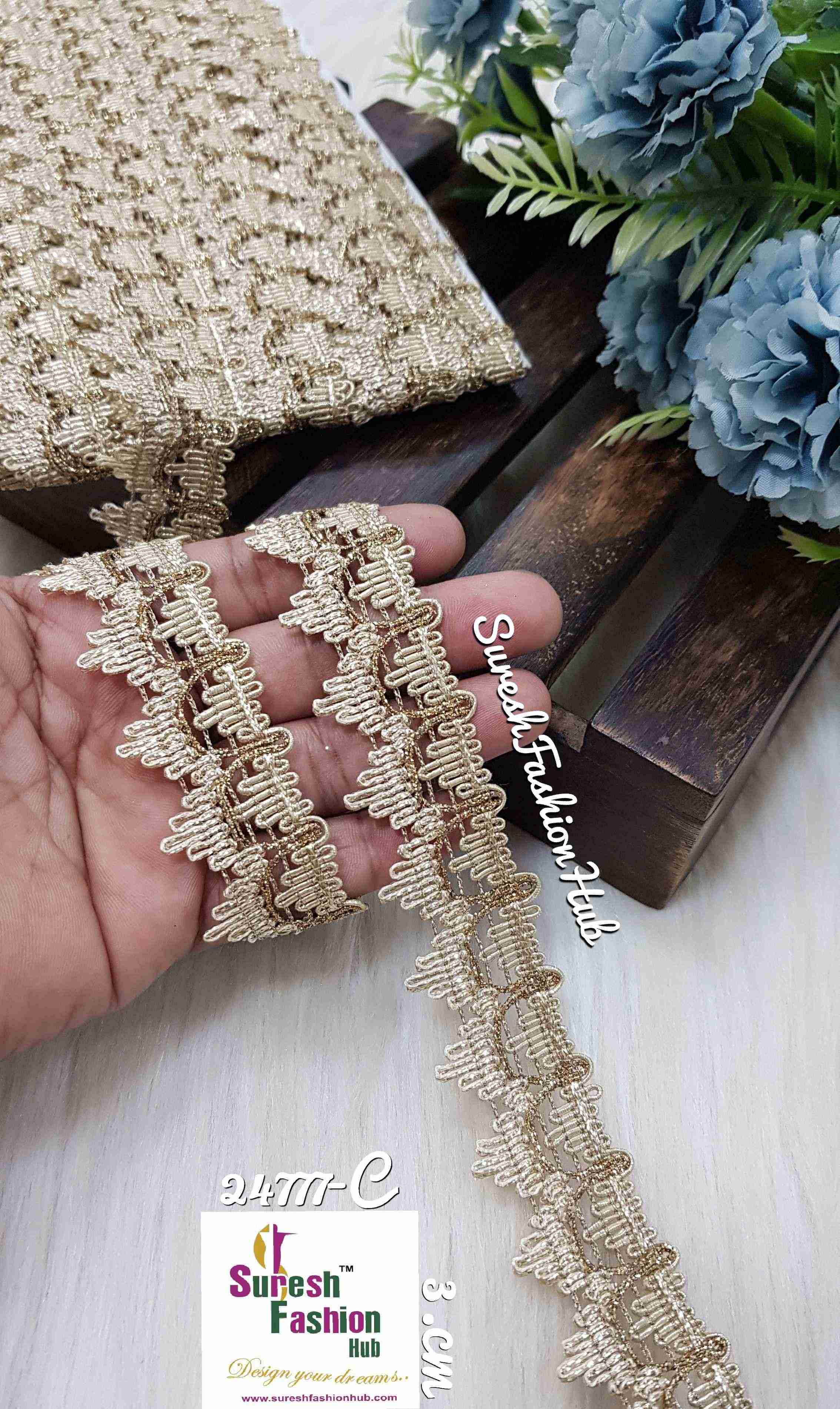 Double Triangle Pearl Fusion Trims – Suresh Fashion Hub India.