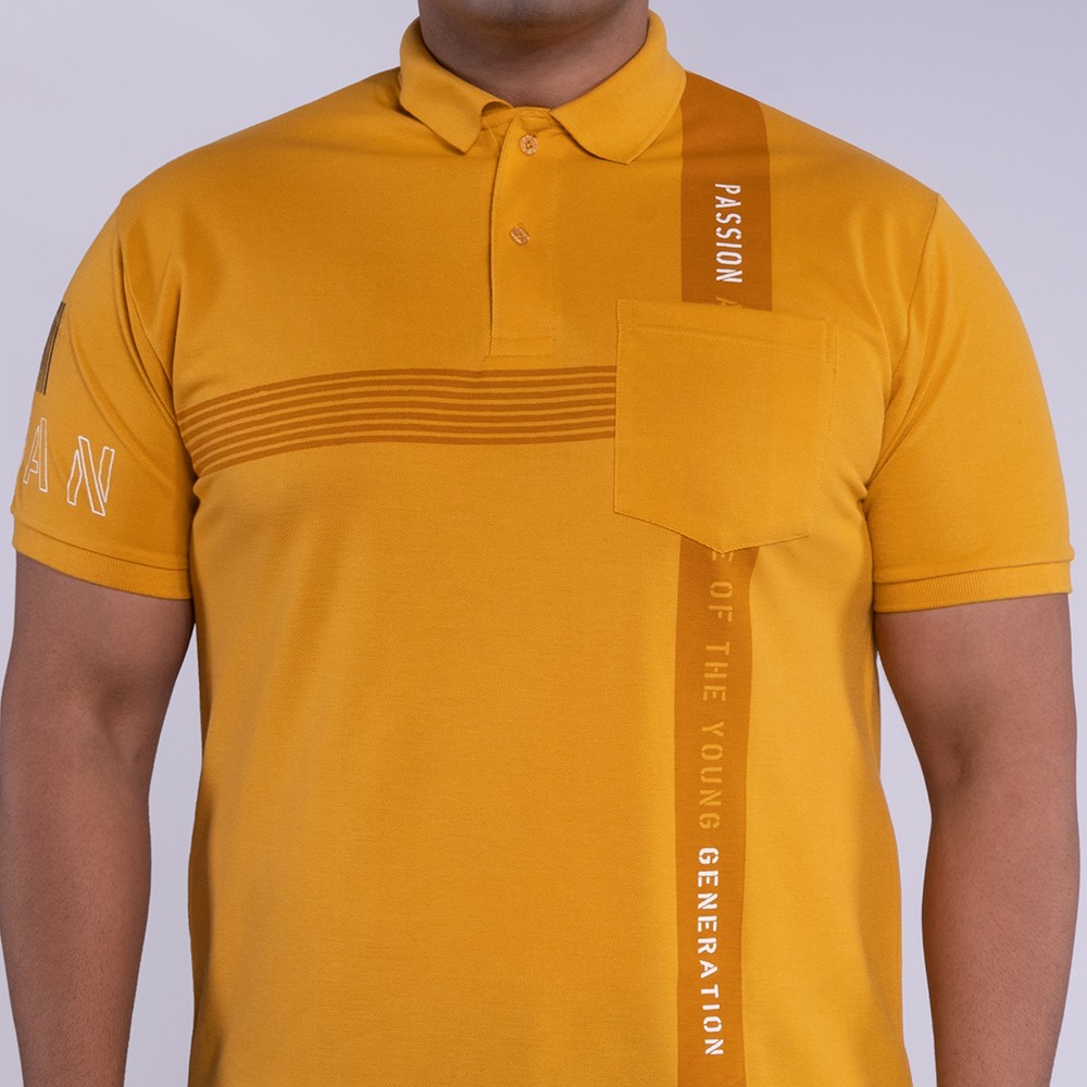 Xmex Men's Printed Plus Size Polo Collar T-shirt