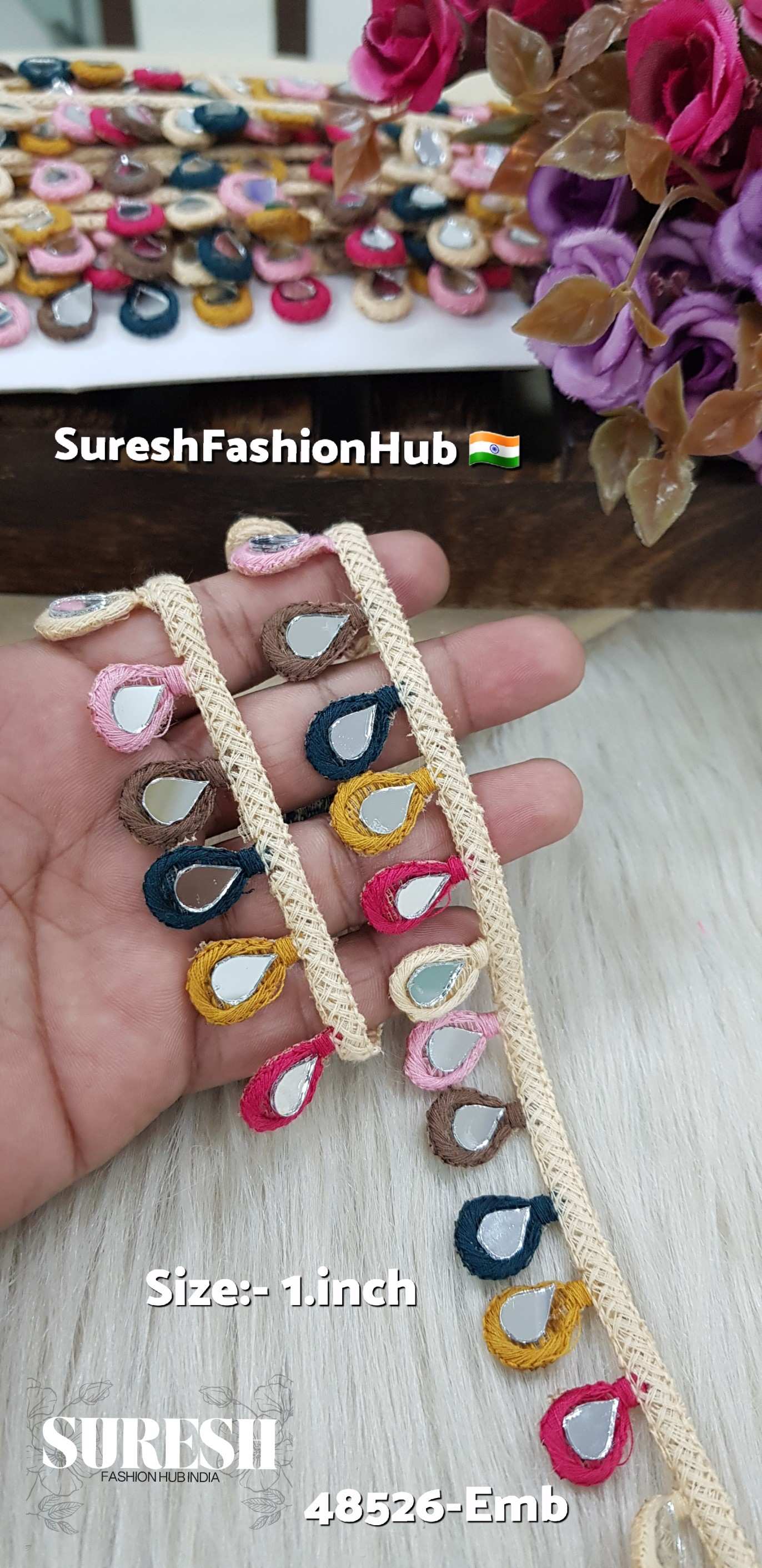 Multi-Color Drop Mirror Lace – Design No. 48526-Emb | Suresh Fashion ...