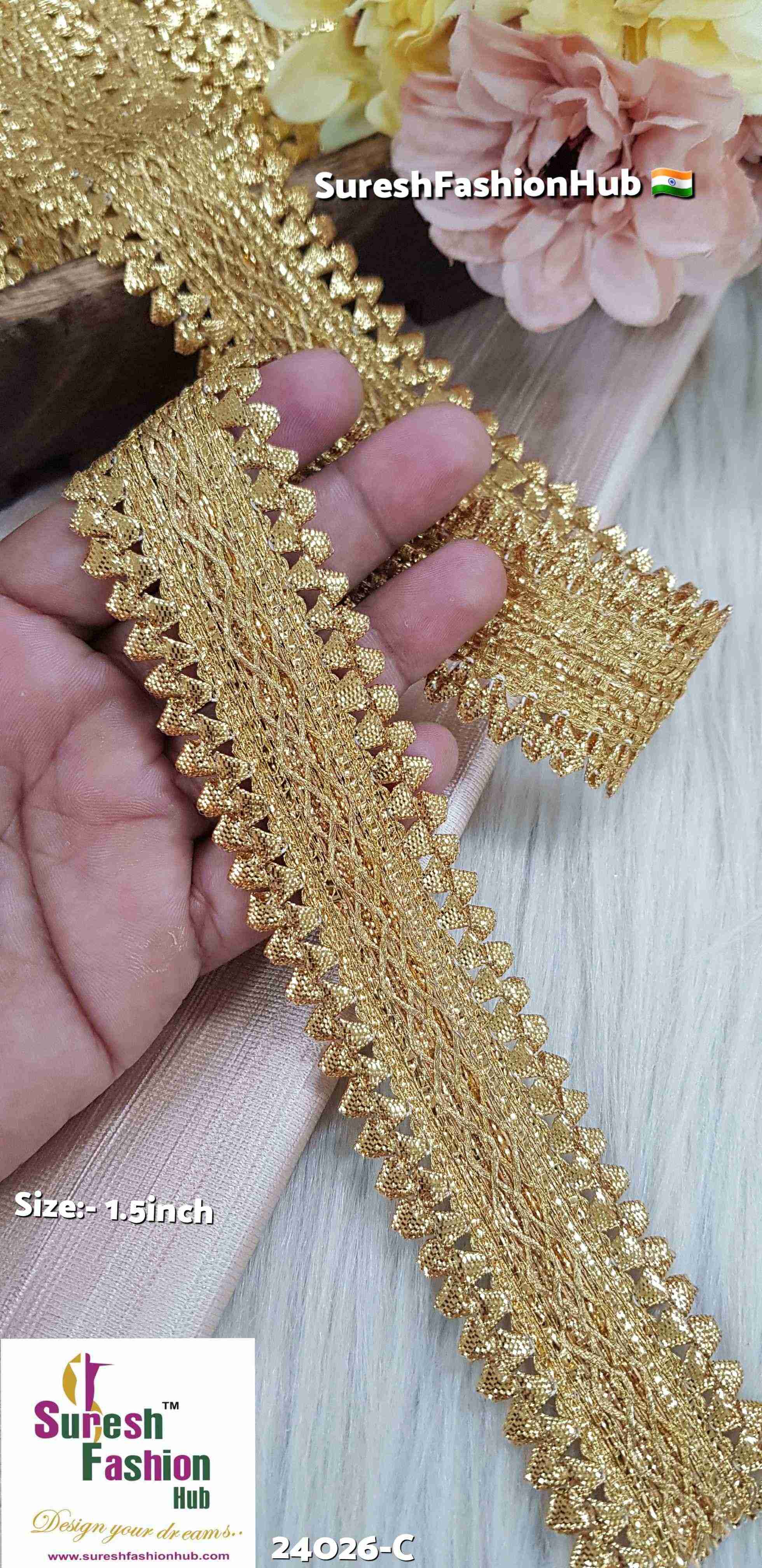 Antique Gold Samosa Jhalar Lace