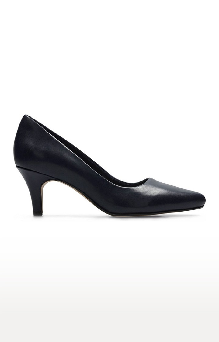 Women's Navy Leather Stilettos