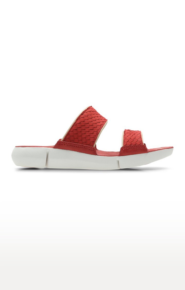 Women's Red Leather Sandals