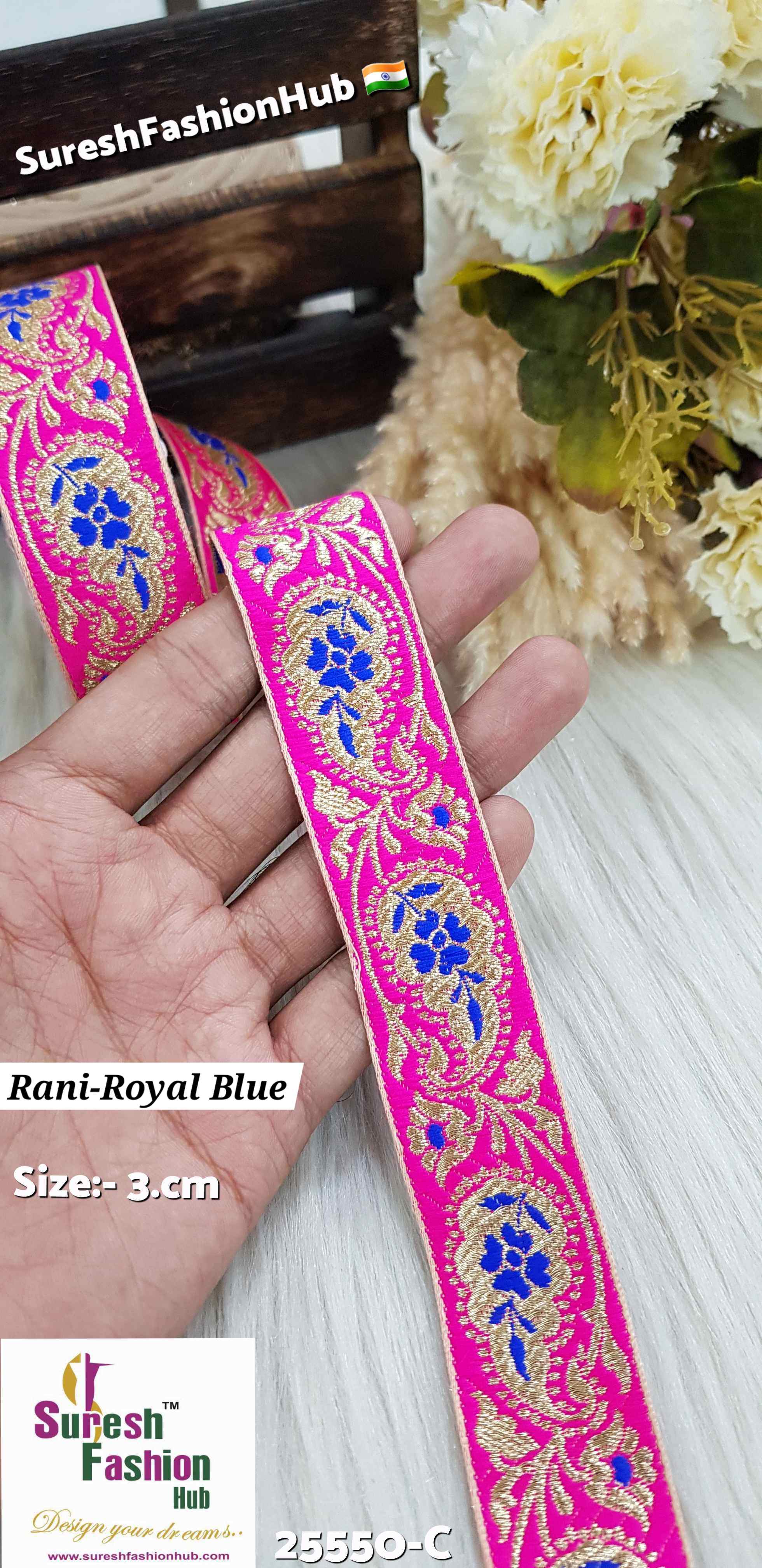Rani & Royal Blue Keri Floral Banarasi Lace