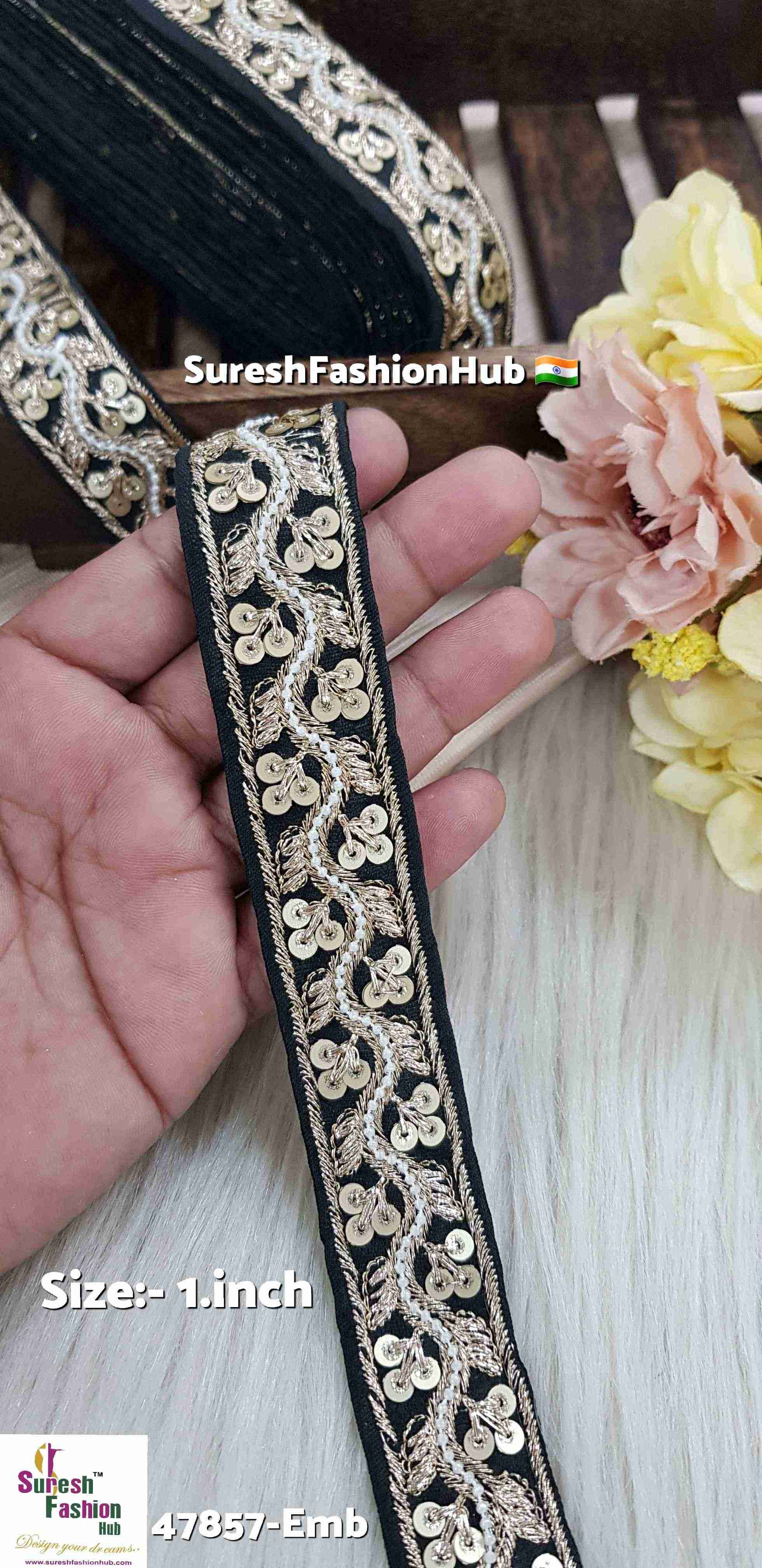Black Pearl Elegance Floral Embroidery Lace