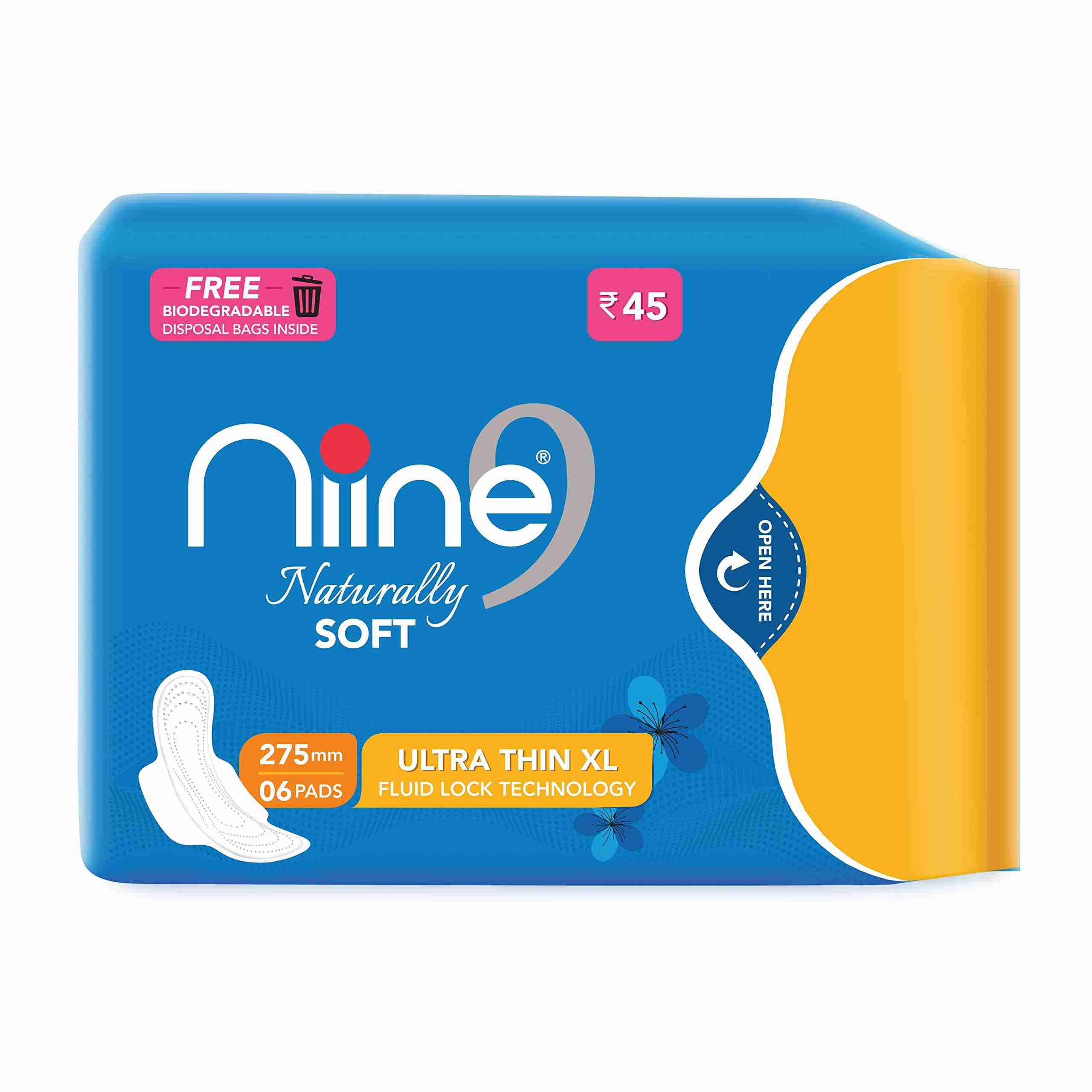 NIINE Naturally Soft Ultra Thin XL Sanitary Pads with Free ...