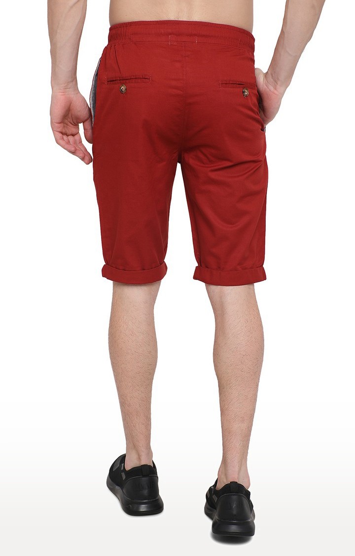 JB-CAP-028/B TANGO RED Men's Red Cotton Solid 3/4ths