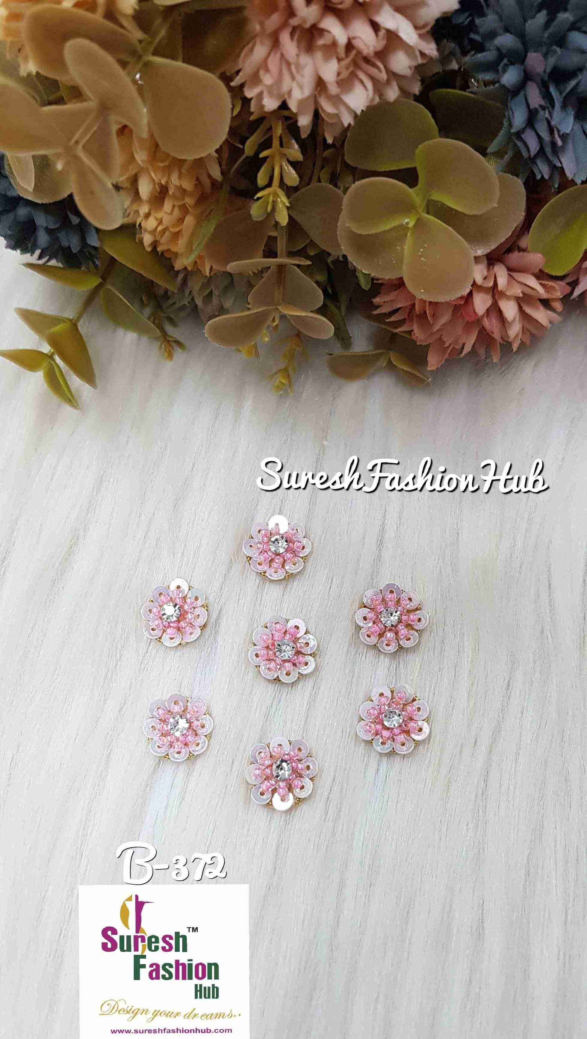 Baby Pink Glam Bead Sequin Buttons