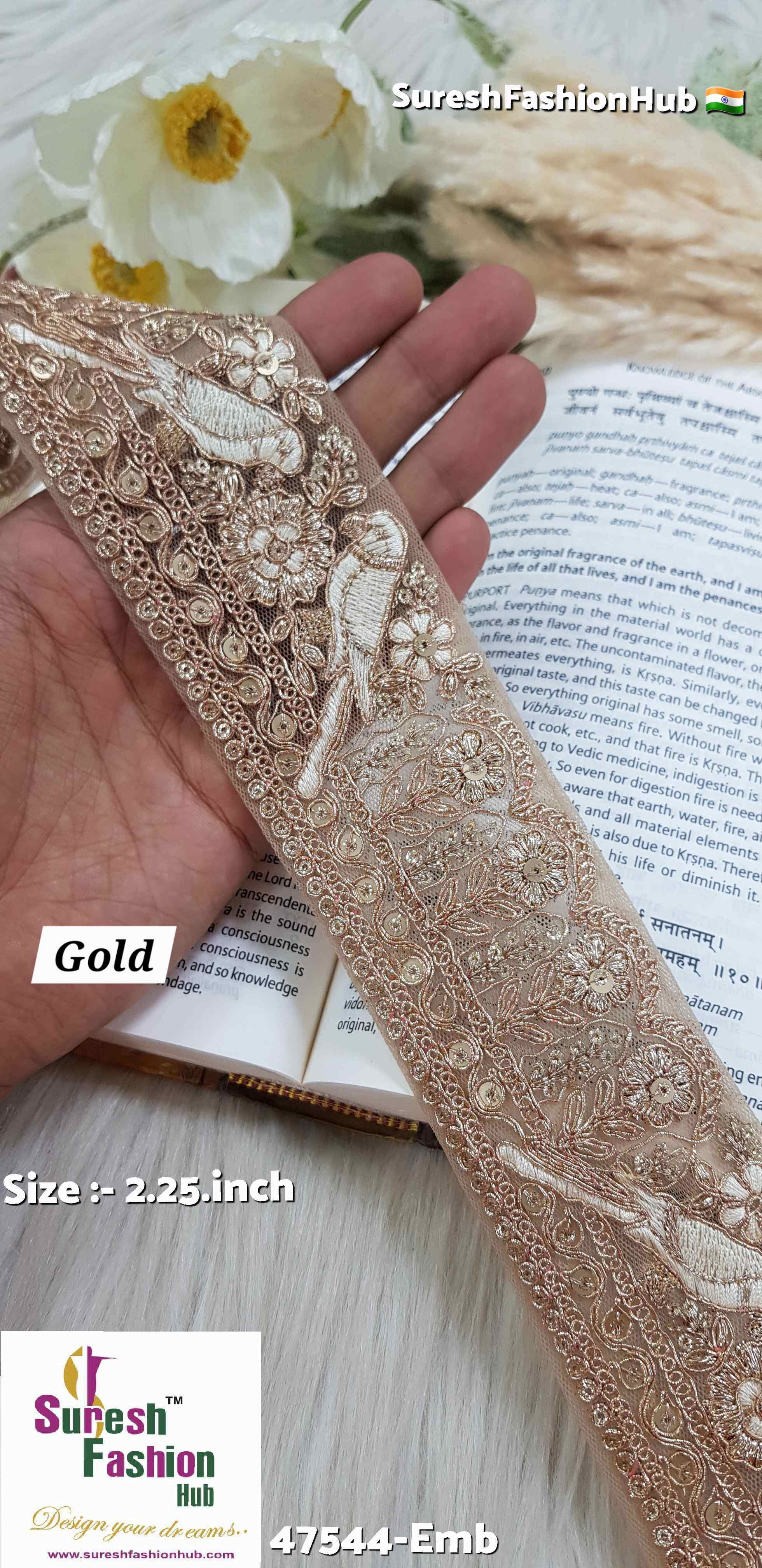 Gold Bird Floral Lace
