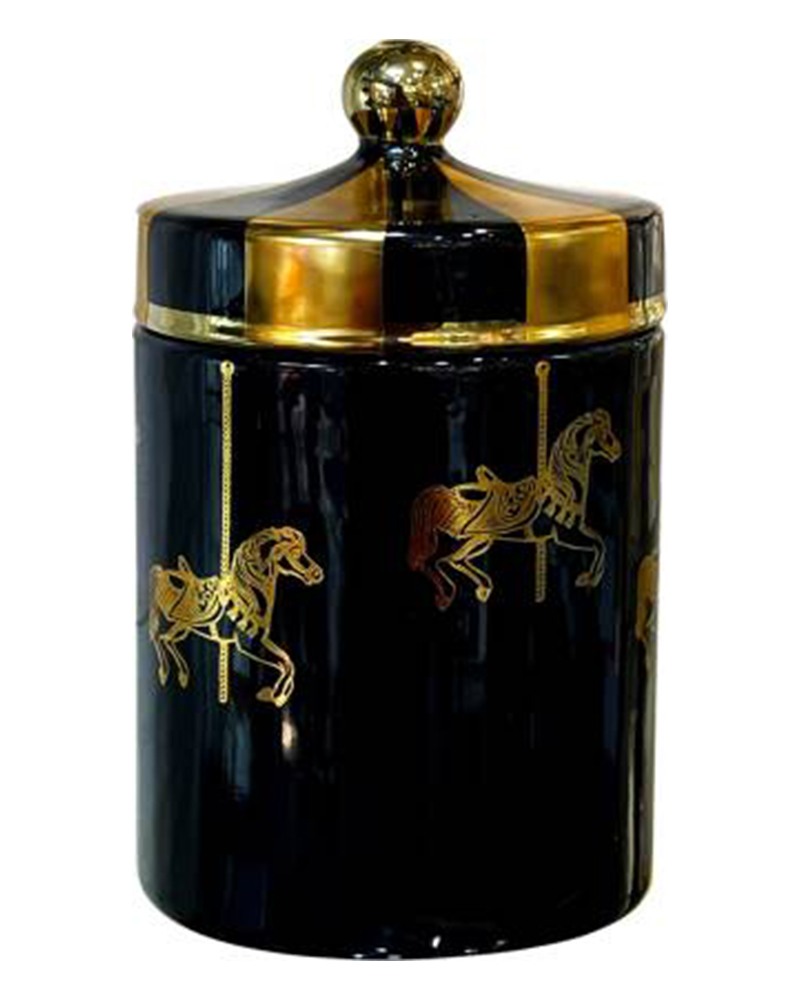 Order Happiness Swing Horse Printed Ceramic Storage Container Jar with ...