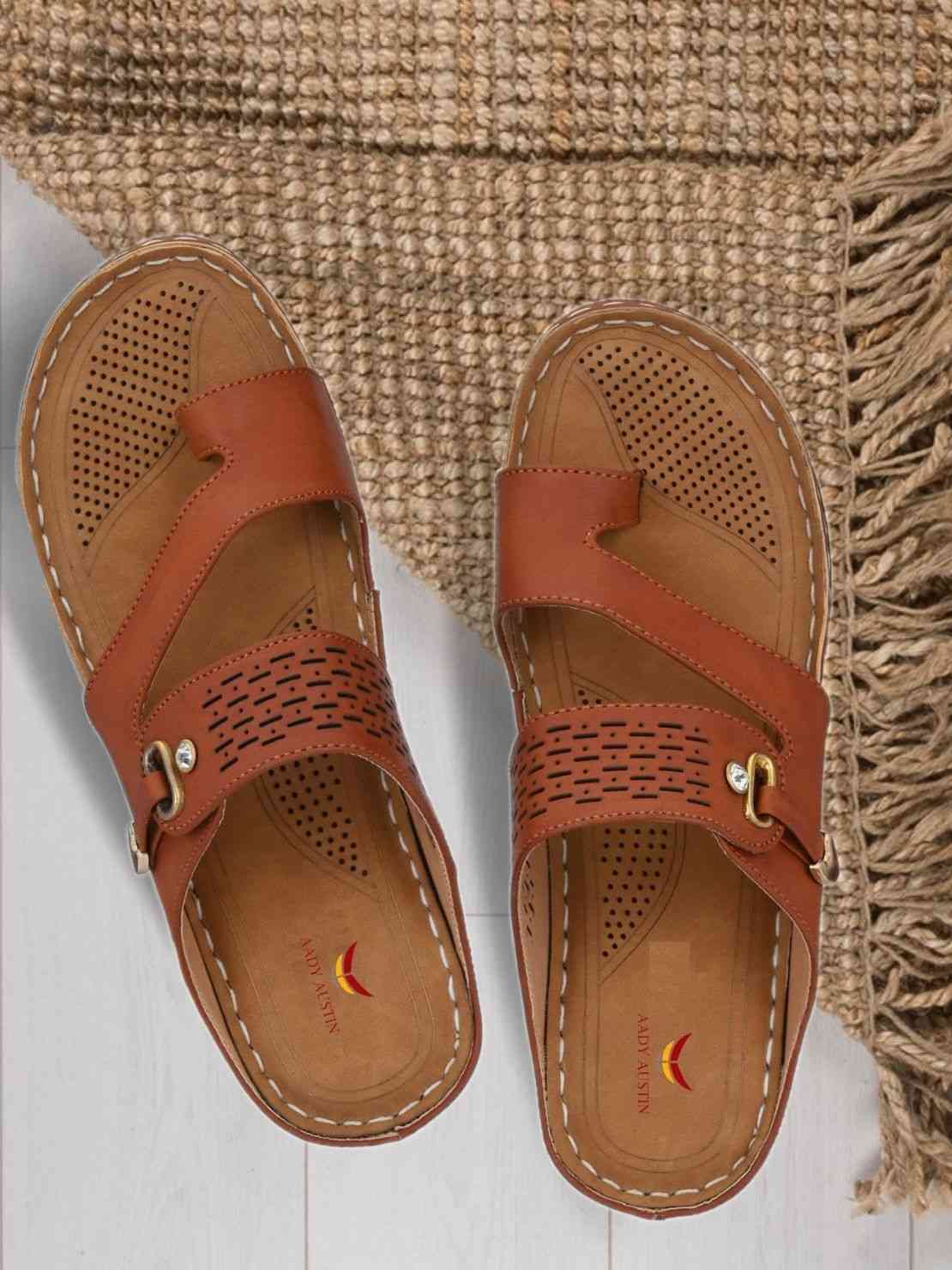 Aady Austin Women's Tan Synthetic Orthopedic Slippers