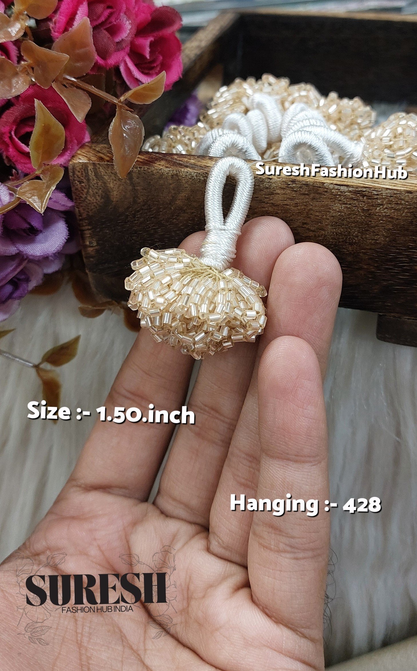 Light Rose Cut-Dana Work Tiny Tassel H-428