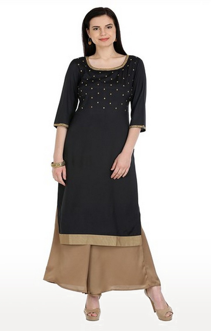 Wishful by W-Women Black Color Kurta