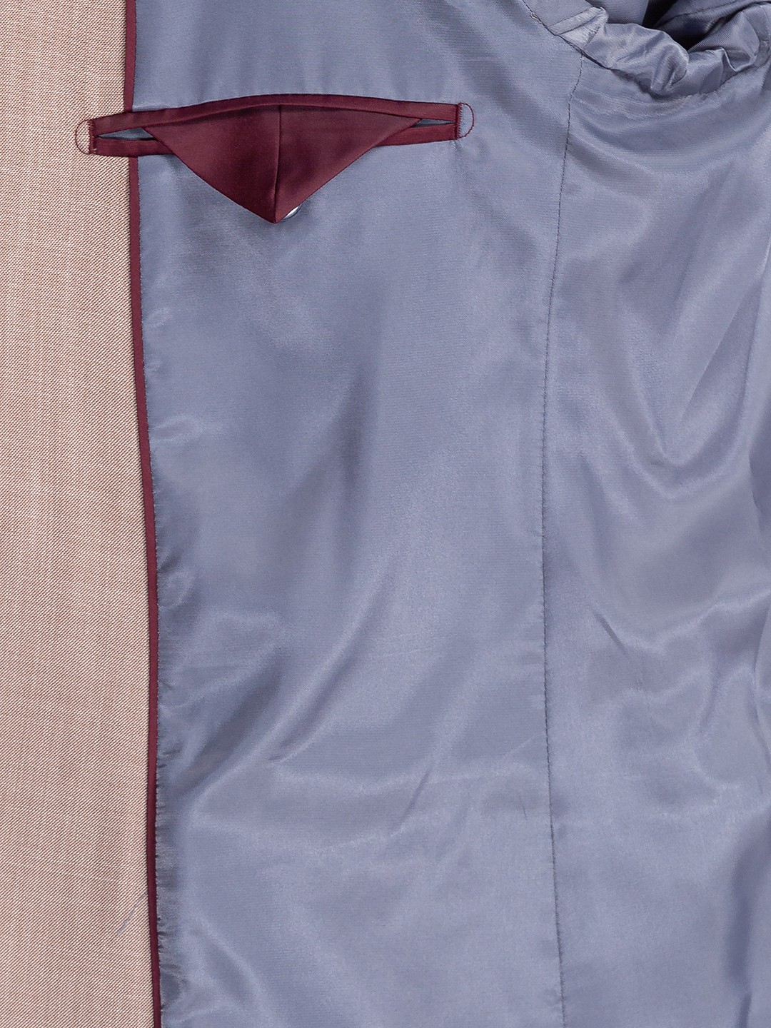 Park Avenue Men Fawn Solid Terry Rayon Blend Suit
