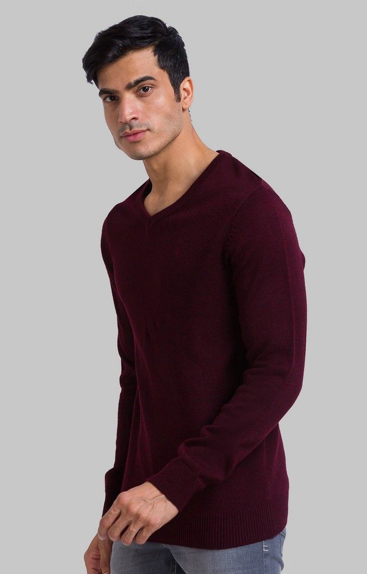 PARX Regular Fit Red Sweater For Men