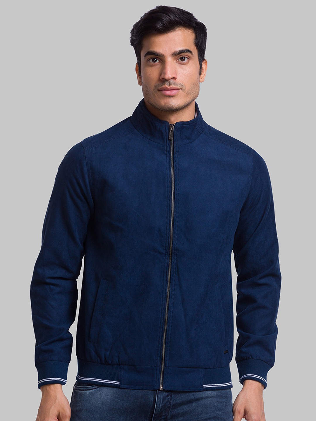 PARX Blue Front Zipper Jacket For Men
