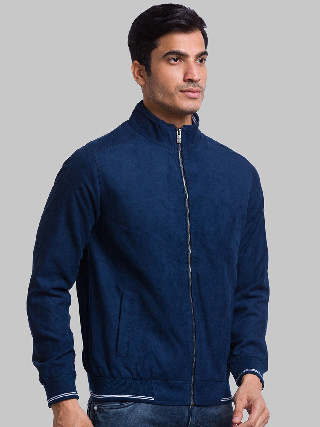 PARX Blue Front Zipper Jacket For Men