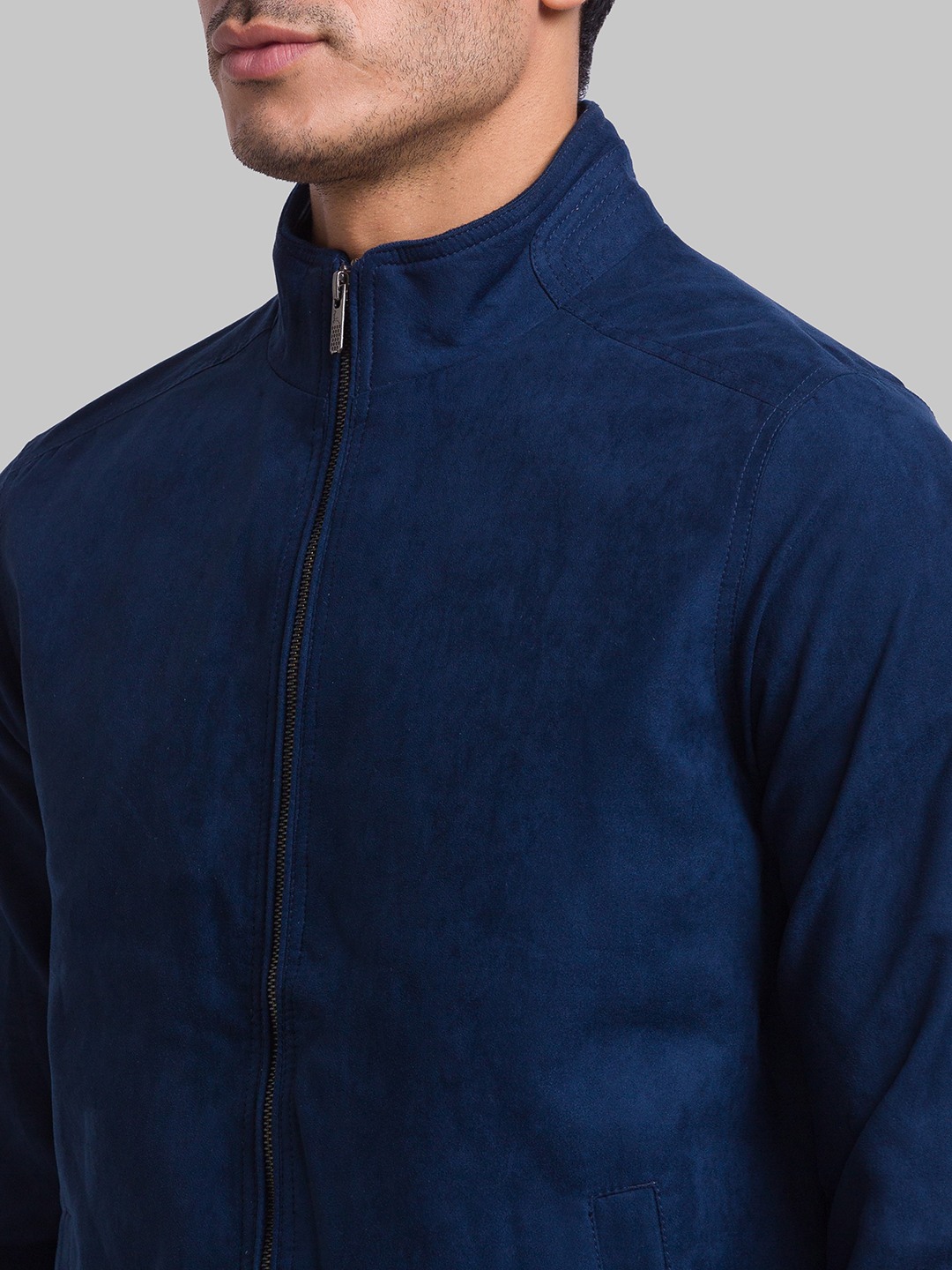 PARX Blue Front Zipper Jacket For Men