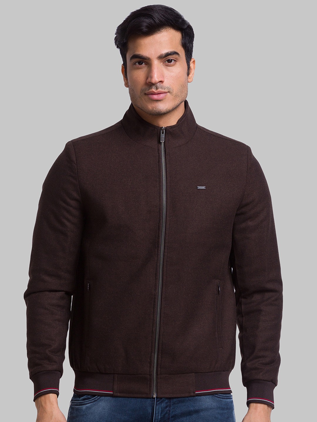 PARX Regular Fit Brown Zipper For Men