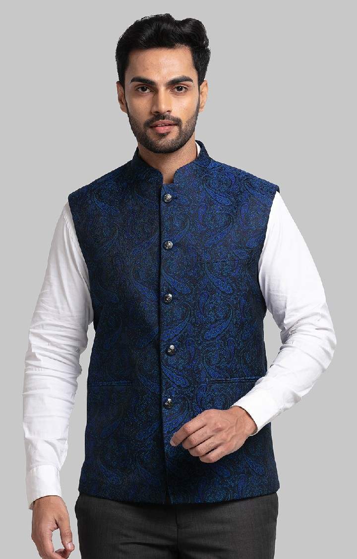 Raymond Contemporary Fit Blue Waistcoat For Men