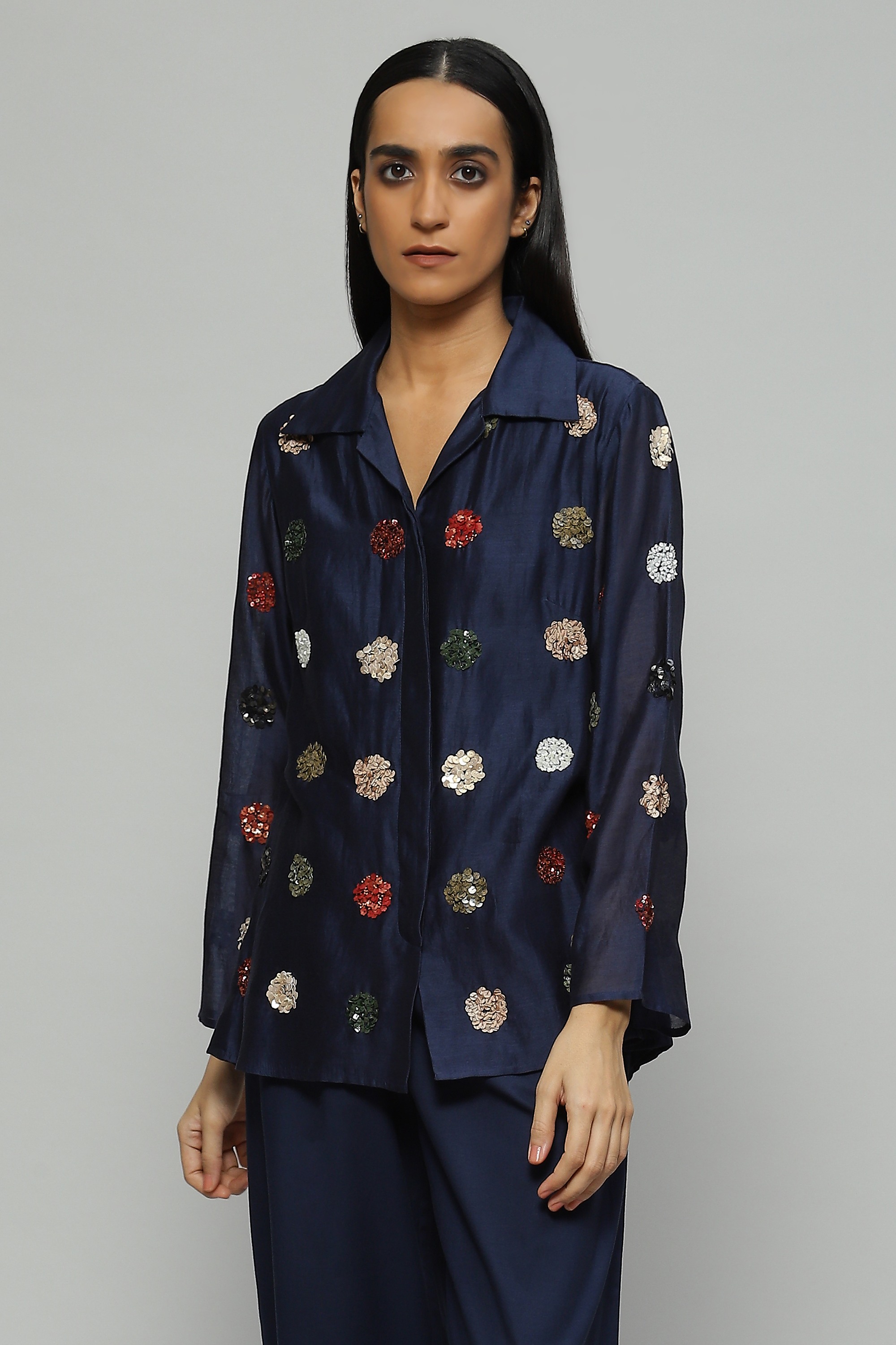 Multi Sequined Midnight Top